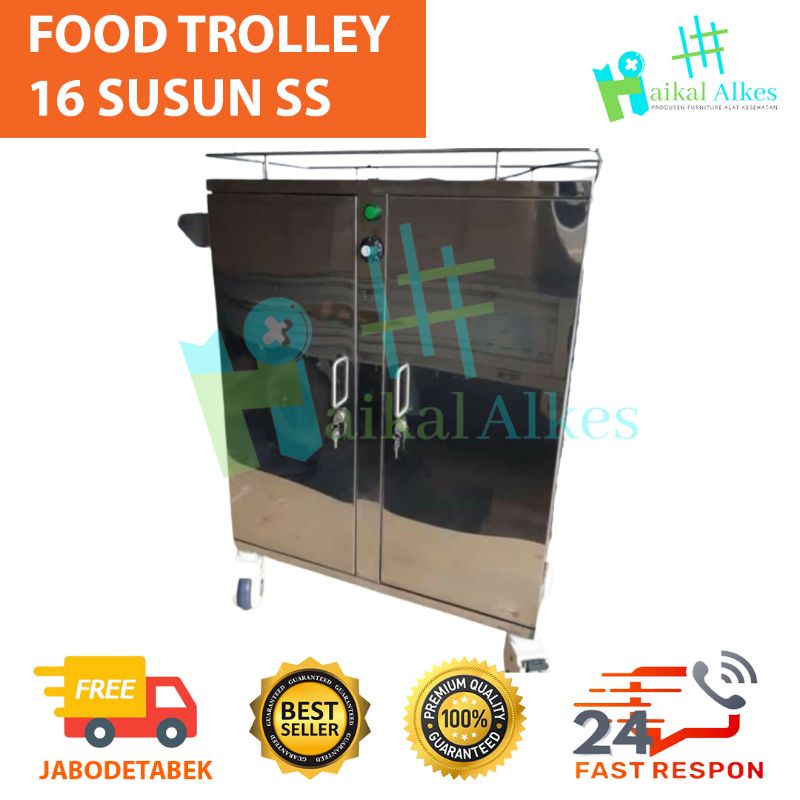 Jual food troli 16 susun / troli makan 16 susun stainless | Shopee ...