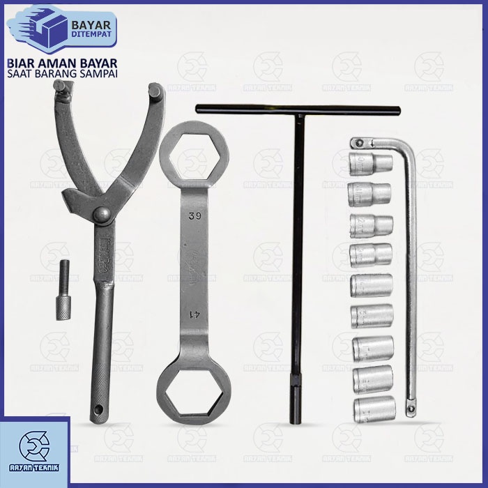 Jual Lengkap Paket Bengkel Alat Motor PAKET Treker CVT + Kunci 39X41 TIPIS + Kunci T 8mm + Mata ...