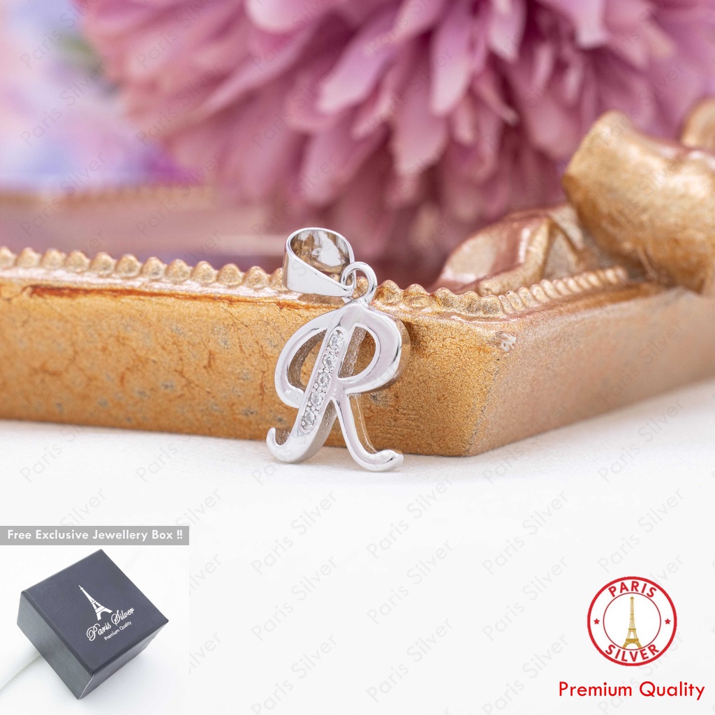 Jual Liontin Huruf Nama Inisial Perak Asli 925 Silver Lapis Emas Putih ...