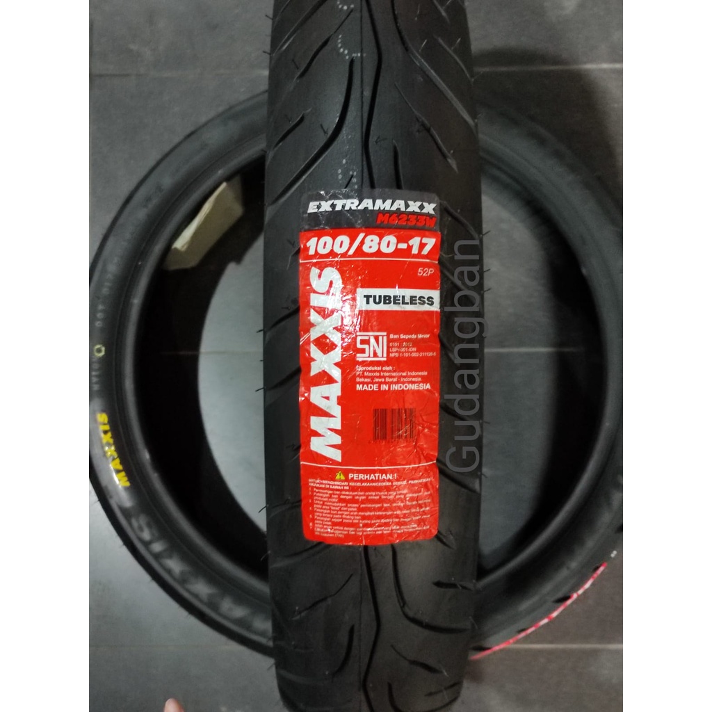 Jual ( RING 17 ) Ban Maxxis Extramaxx 100 / 80 -17 Tubeless M6233W ninja vixion FREE PENTIL ...