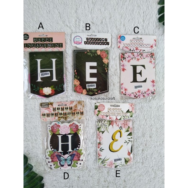 Jual Banner tulisan happy engagement / buntingflag | Shopee Indonesia