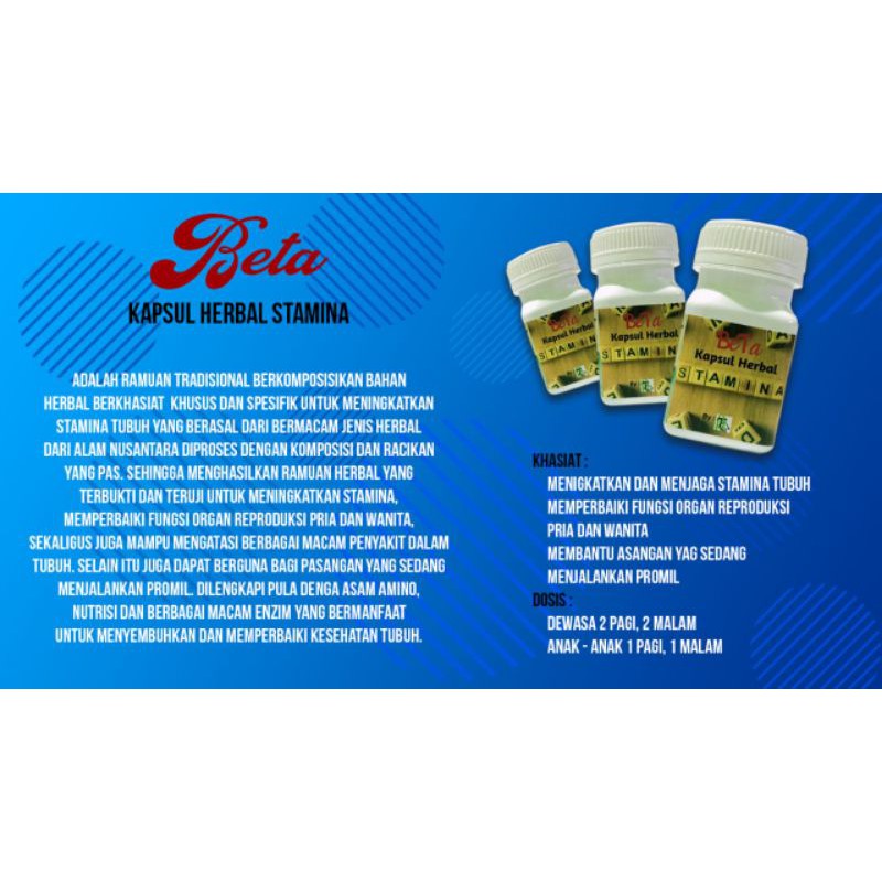 Jual Kapsul Herbal Stamina BeTa isi 50 | Shopee Indonesia