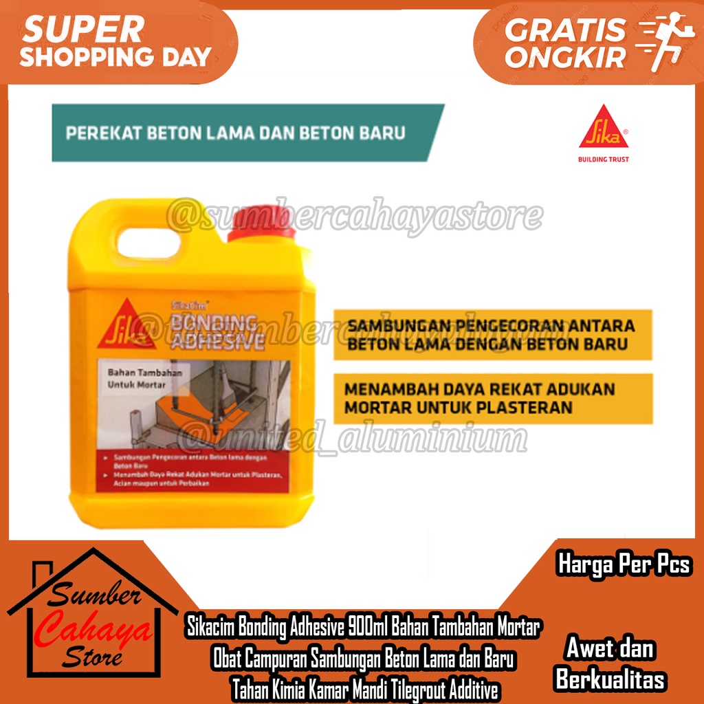 Jual Sikacim Sika Cim Bonding Adhesive 900ml 900 ml Bahan Tambahan ...