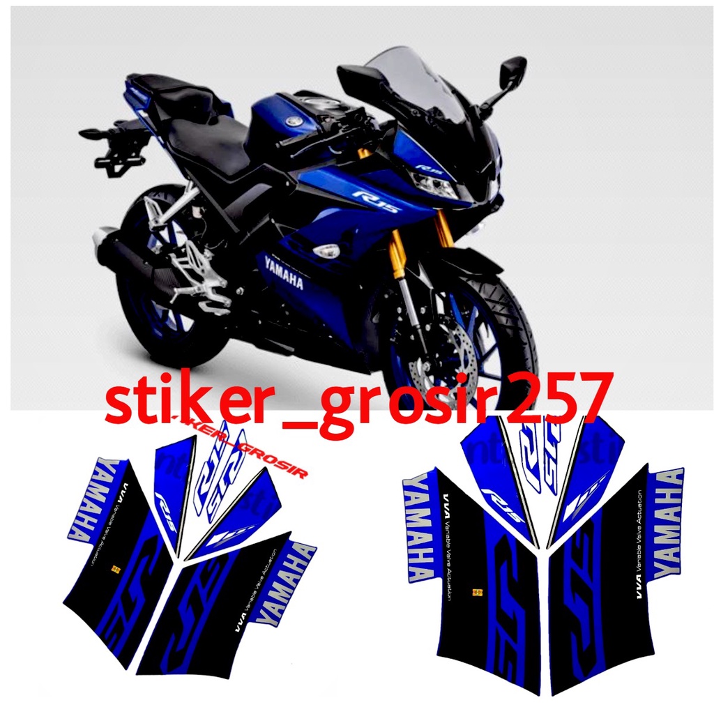 Jual Stiker Striping Lis Les Bodi Motor Yamaha R15 V3 VVA 2018 Biru ...