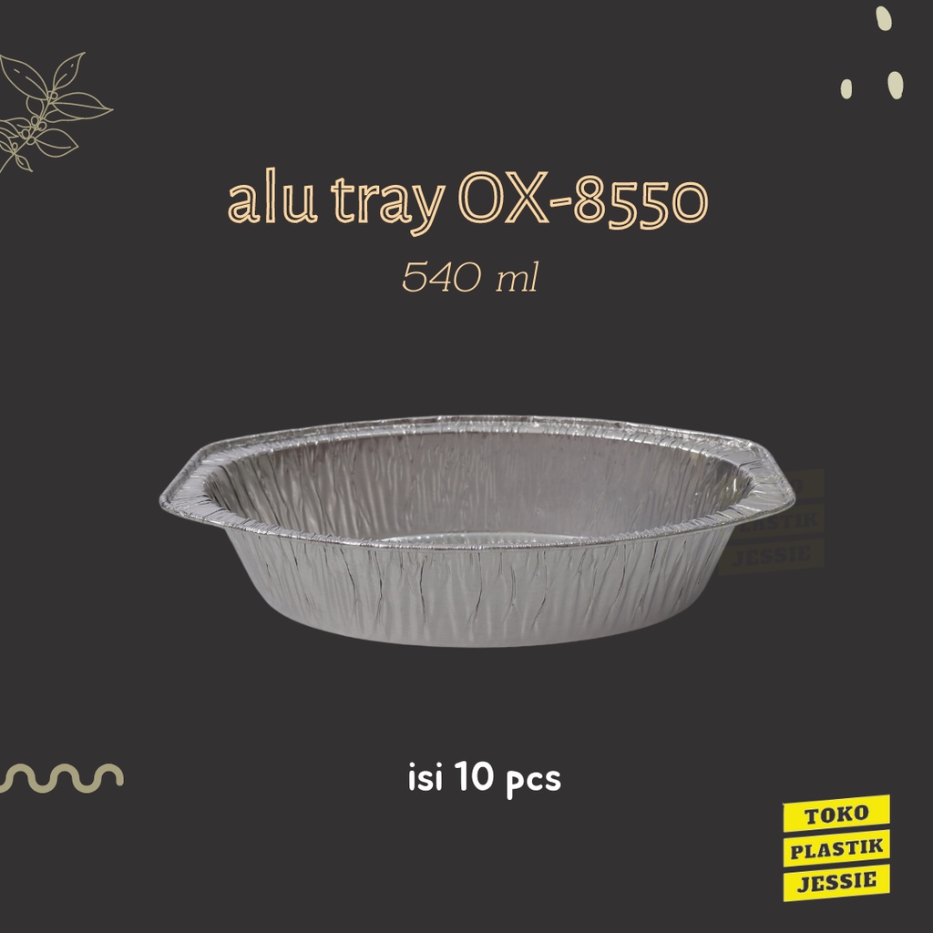 Jual aluminium foil tray OX-8550 / OV-522 - 540 ml isi 10 pcs | Shopee Indonesia