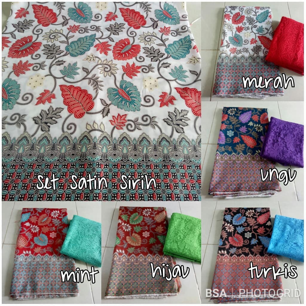 Jual kain batik bali SETELAN SATIN songket bima sirih dan brokat ...