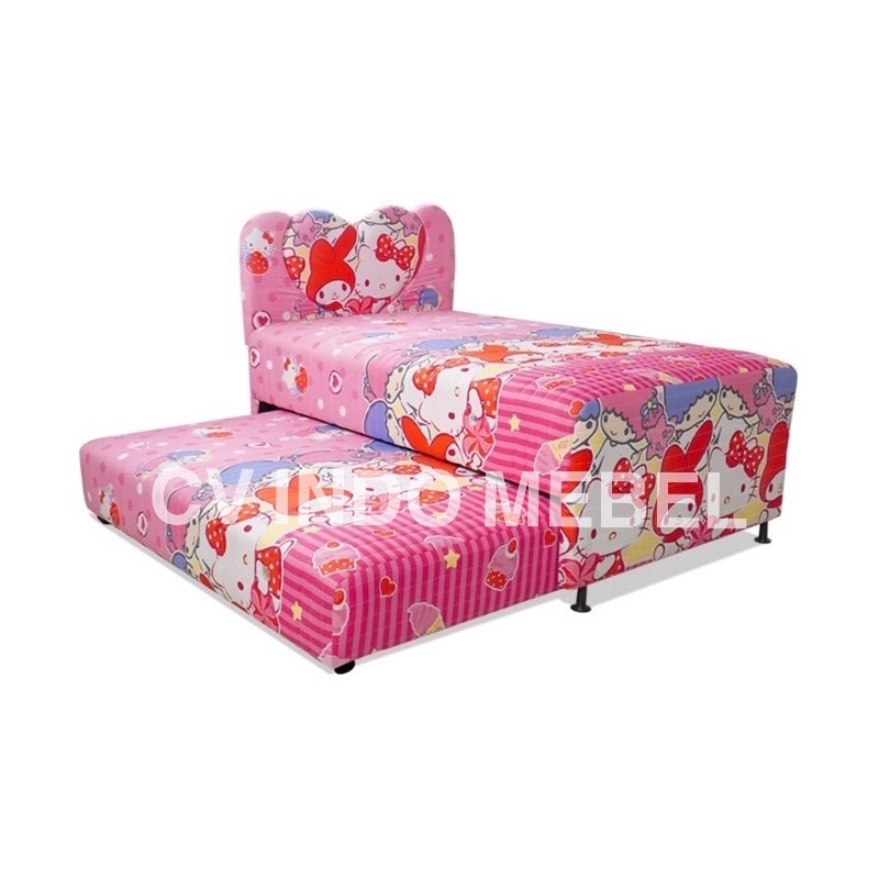 Jual springbed 2 in 1 hello kitty melody karakter kartun pink spring ...
