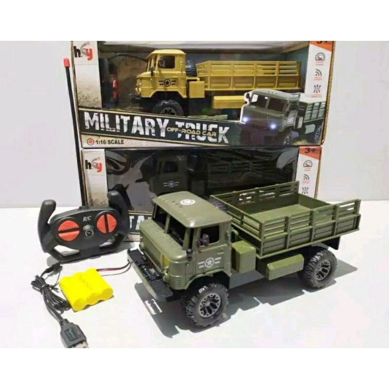 Jual Mobilan Rc remote control military truck army skala 1:16 truk ...