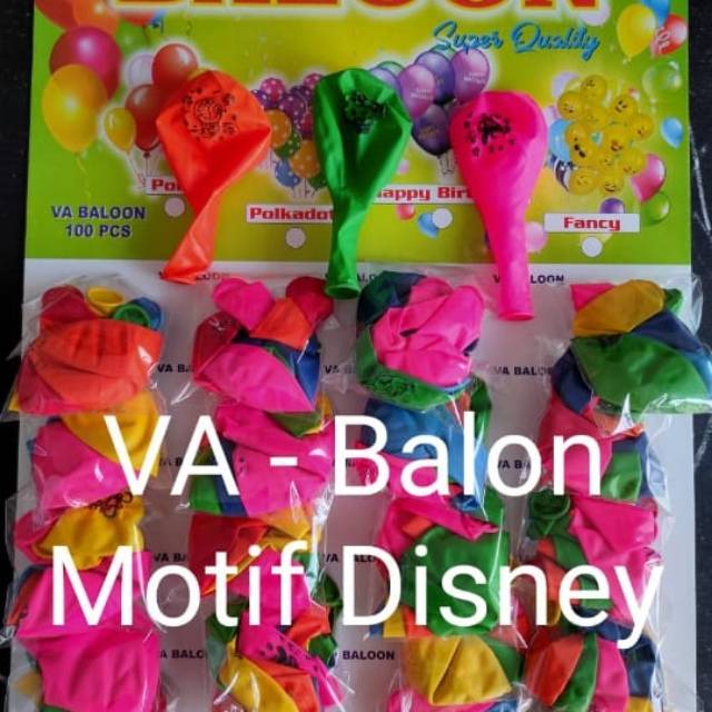 Jual ( Harga 1 renteng= 100 pcs) Balon motif Disney lucu,balon ulang ...