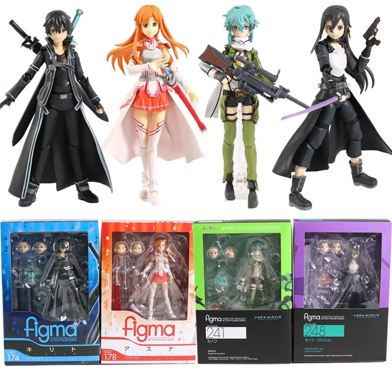 Jual Figma Sword Art online SAO Asuna Kirito Sinon Hot Action figure ...