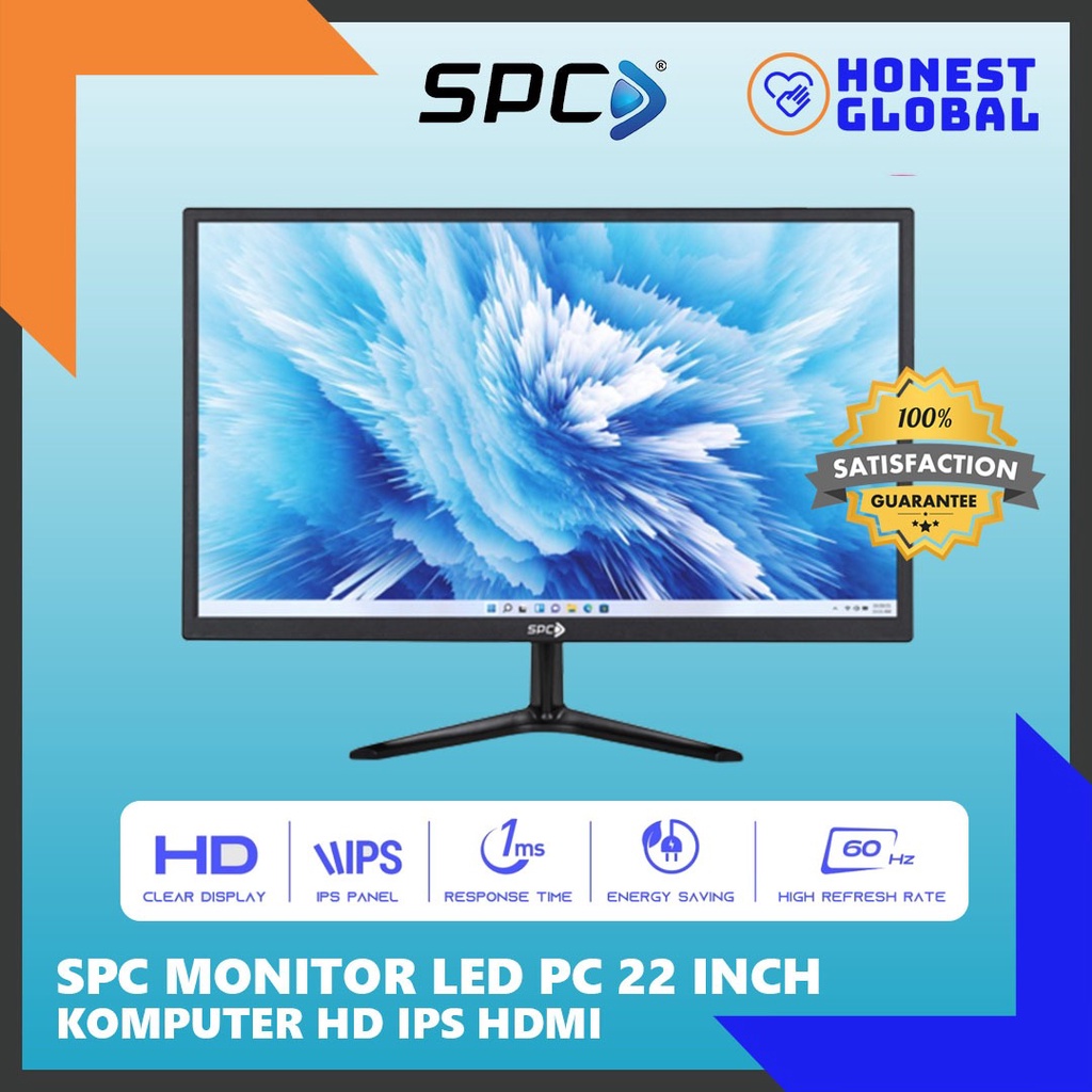 Jual SPC Monitor LED PC 22 Inch Komputer HD IPS HDMI - Garansi 1 Tahun | Shopee Indonesia