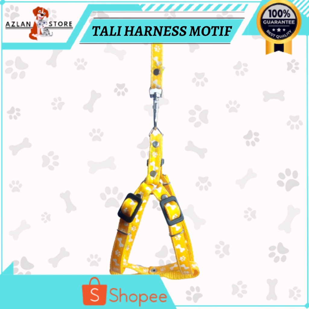 Jual tali harness motif tulang & kaki / tali body harness kucing model ...