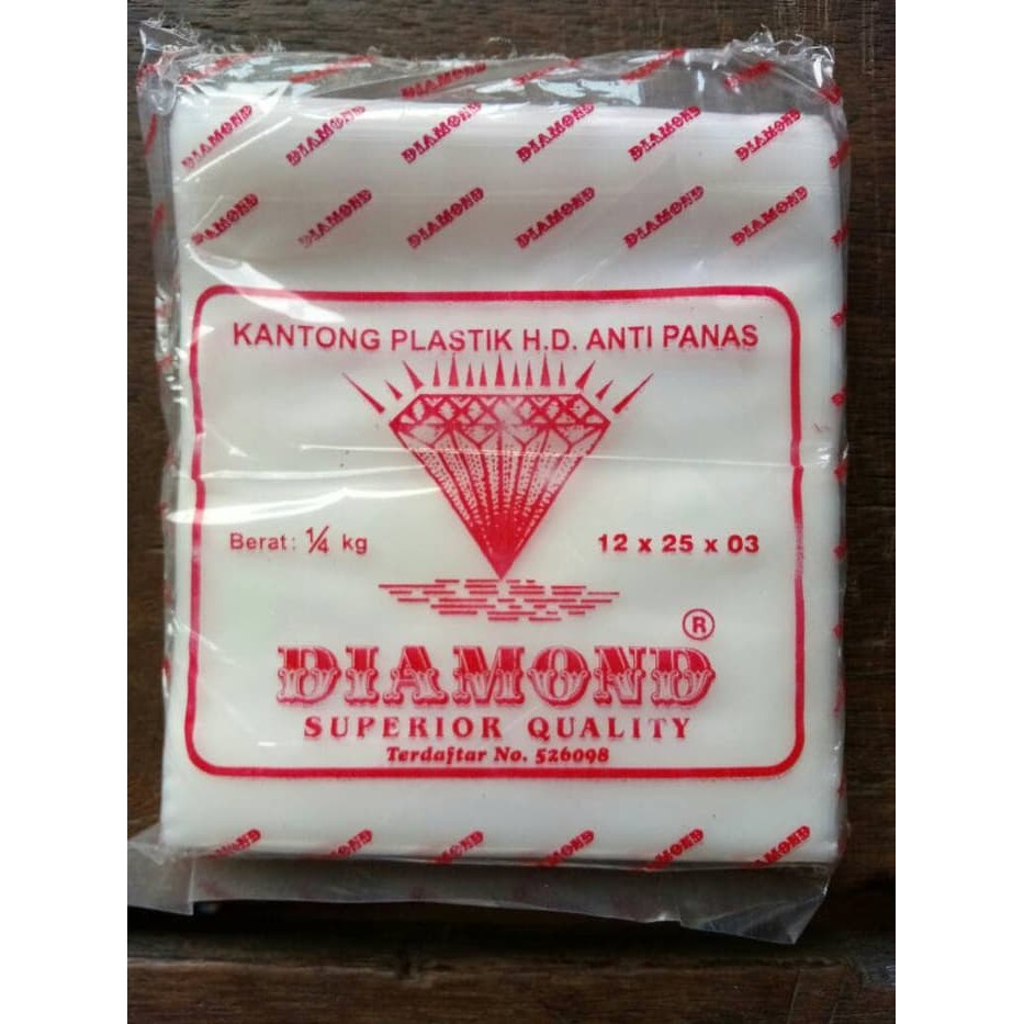 Jual plastik tahan panas diamond 12x25 (1/2 ltr) | Shopee Indonesia