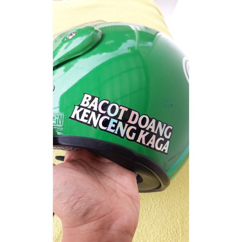 Jual Stiker Helm tulisan Bacot Doang Kena Kaga / Stiker Helm Custom ...