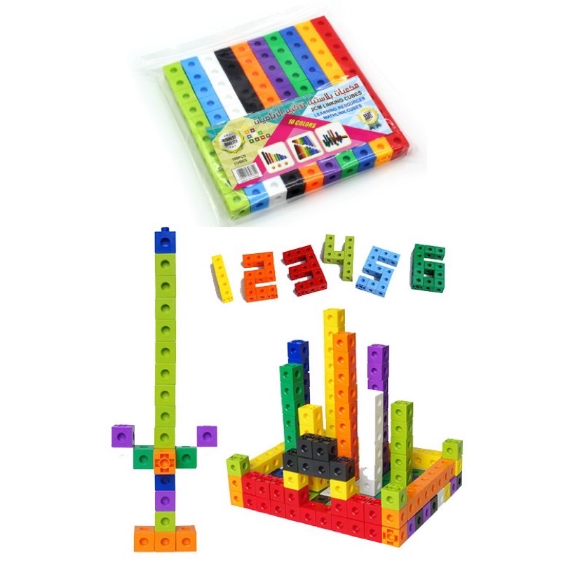 Jual number blocks edukasi linking cubes math link cube balok belajar ...