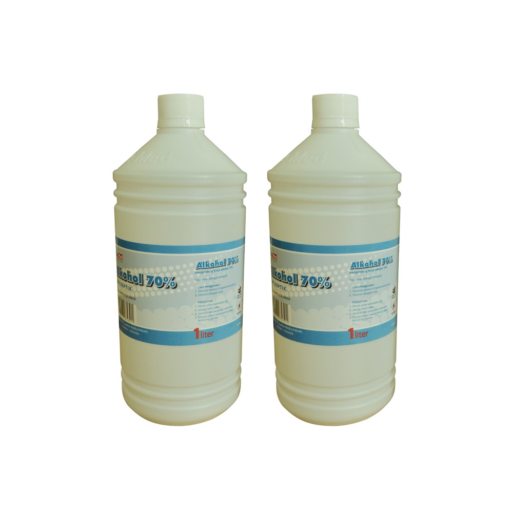Jual Paket 2 Botol Alcohol 70% 1 liter, Alkohol 70 persen 1 liter ...