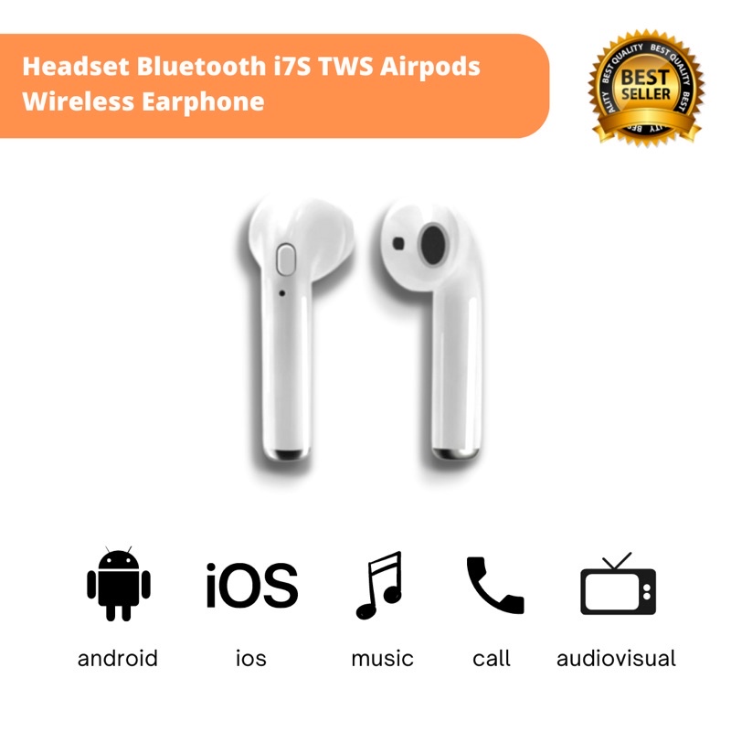 Jual Headset TWS i7S Wireless Hf Bt I7S 5.0 Pairing 2 Kuping Recharger ...