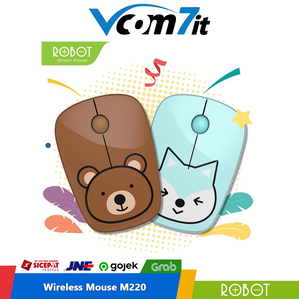 Jual Mouse Wireless ROBOT M220 Invisible Optical USB Receiver 1600 DPI ...