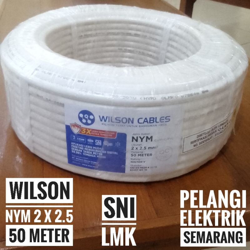 Jual WILSON Kabel Listrik NYM 2x2.5 / 2 x 2.5 / 2x2,5 SNI LMK - 50 ...