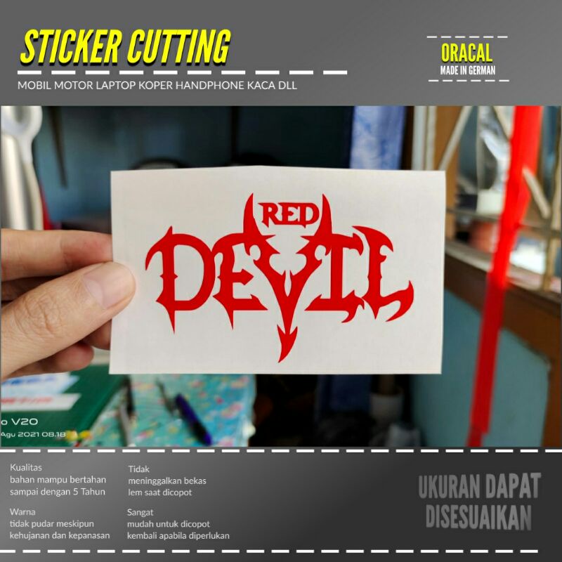 Jual STIKER RED DEVIL STICKER CUTTING TRANSPARAN | Shopee Indonesia