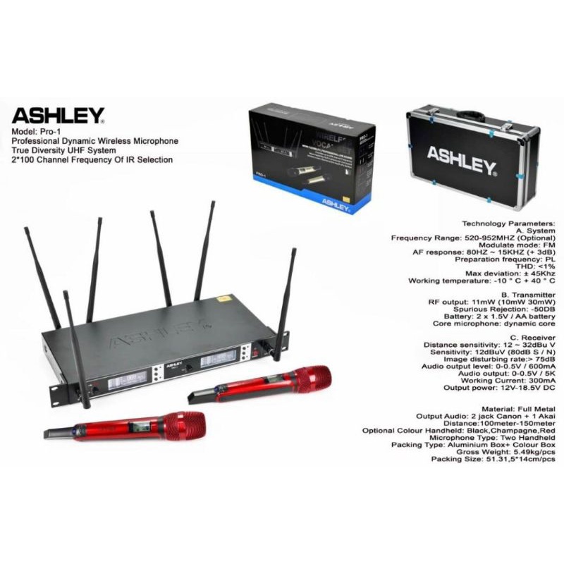 Jual Mic Wireless Ashley Pro 1 PRO1 original | Shopee Indonesia