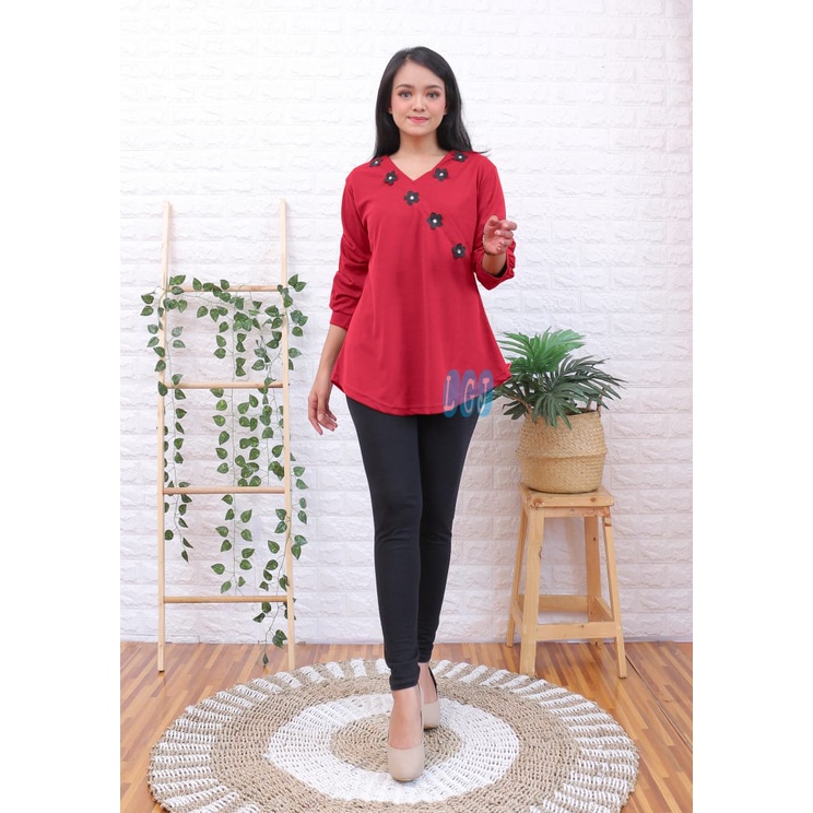 Jual Baju Ibu Ibu Atasan Blouse Motek Modern Shopee Indonesia