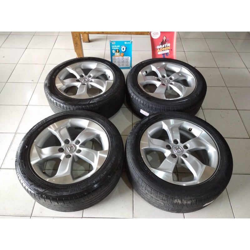 Jual velg Copotan mobil Honda HRV Ring 17 pcd 5x114 lebar 7 ET 55 ban Dunlop 215 55 R17 Civic ...