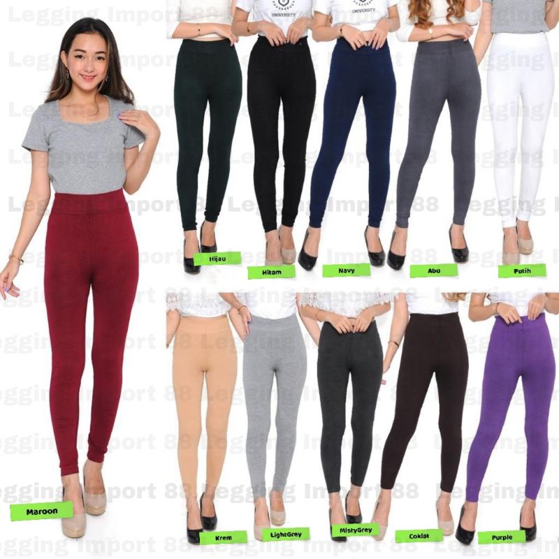 Jual CELANA LEGGING WANITA IMPORT | LEGING HIGHWAITS BASIC WOMAN BASIC ...