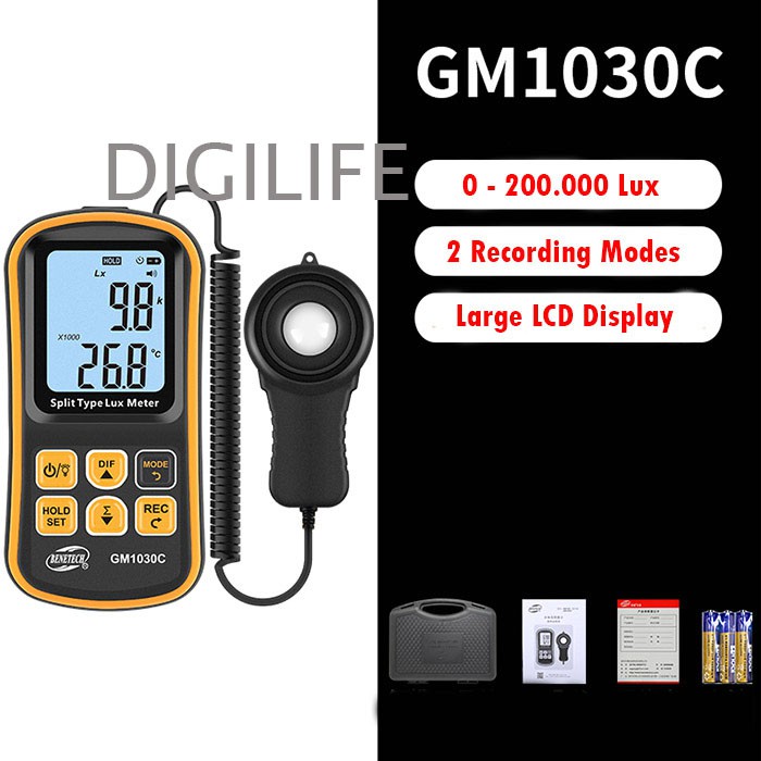 Jual Lux Meter Benetech GM1030C Data Logger Light Luxmeter Spectrometer ...