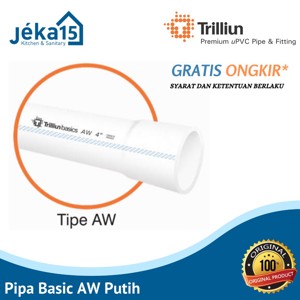 Jual PIPA PVC BASIC TRILIUN AW/ PIPA BASIC TRILIUN BERBAGAI UKURAN/PIPA ...