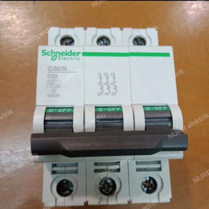 Jual MCB 3phase C60N C60A 6KA 6,10,16,20,25,32,40,50,63A Schneider Original | Shopee Indonesia