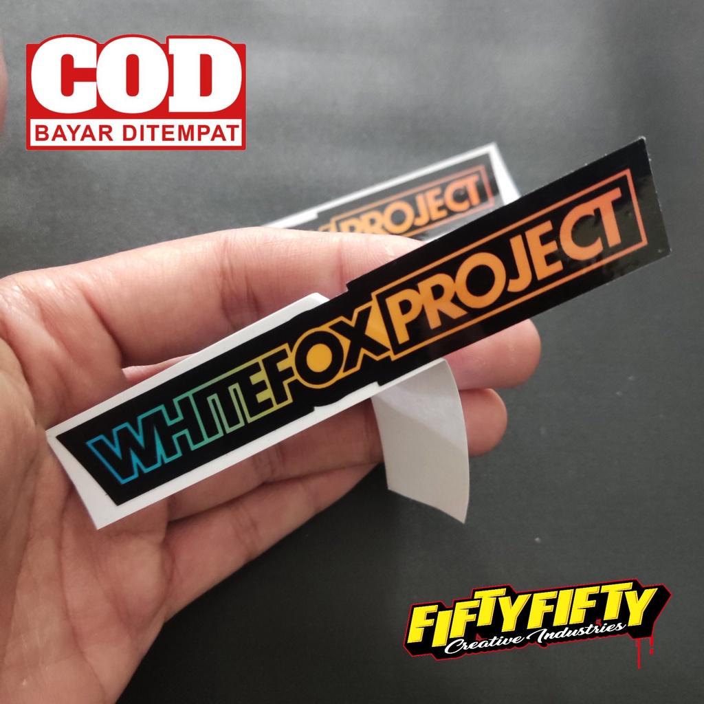 Jual Stiker Print Cut WHITE FOX PROJECT Stiker Printing Laminasi Glossy ...