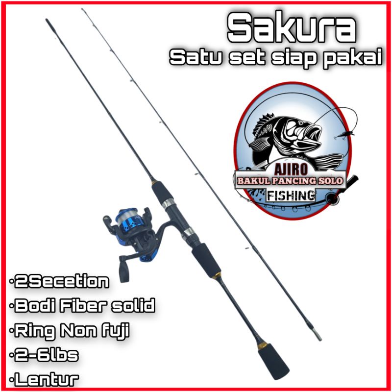Jual Joran Pancing Ajiro UL lentur sakura satu set siap pakai 150 165 180 198 cm | Shopee Indonesia