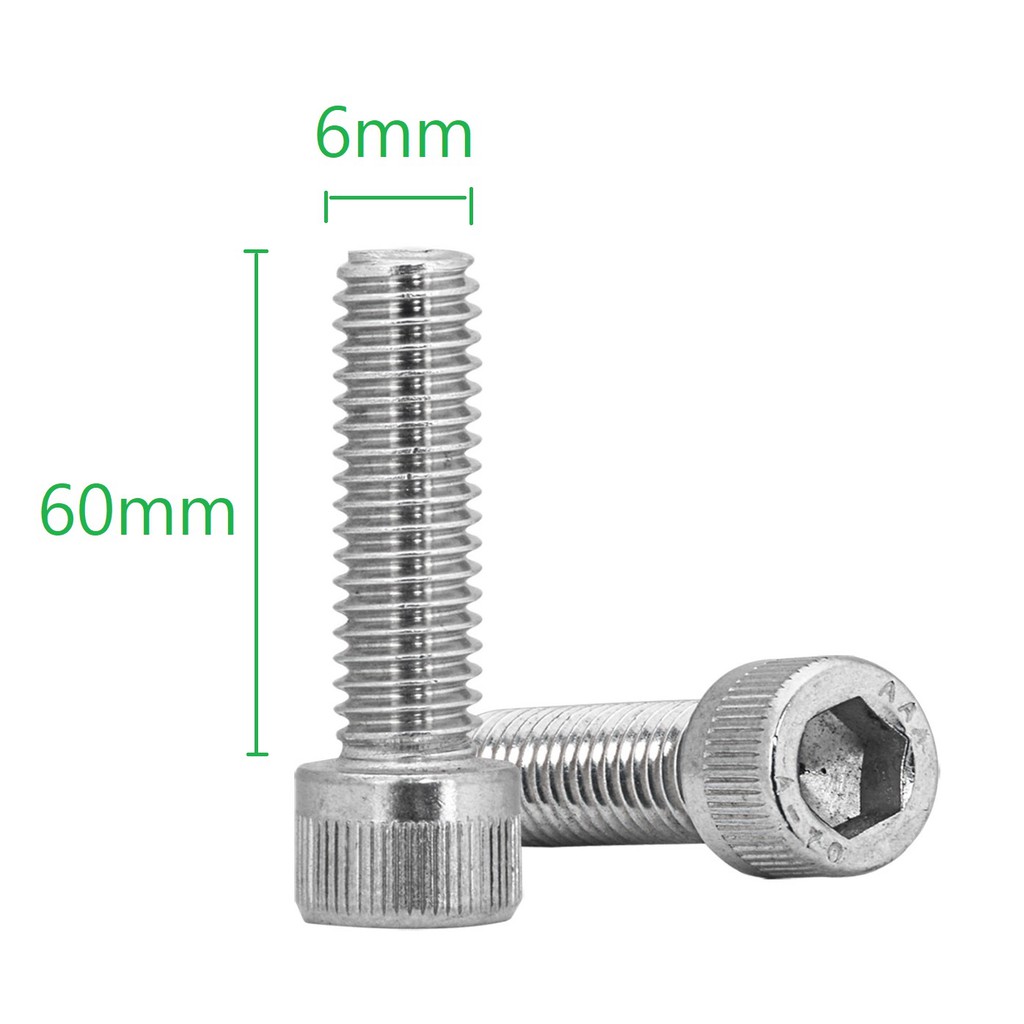 Jual 1pcs Baut L Screw M6 M6x60 stainless 304 Diameter 6mm panjang ulir ...