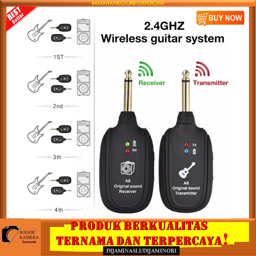 Jual Jack Gitar & Bass UHF Transmitter Receiver wireless system ...