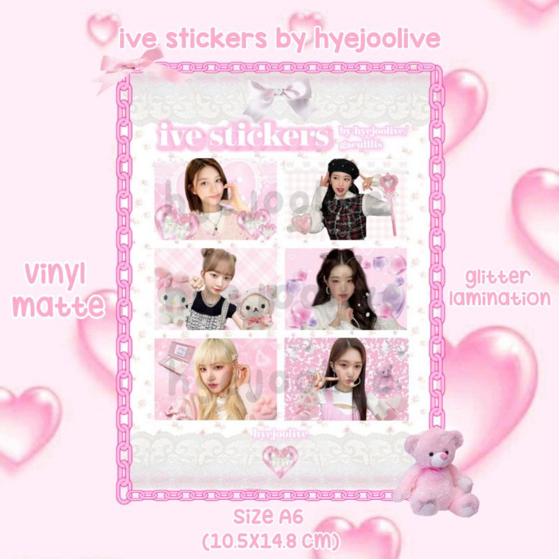 Jual ive wonyoung glitter pink fanmade stickers by hyejoolive korean ...