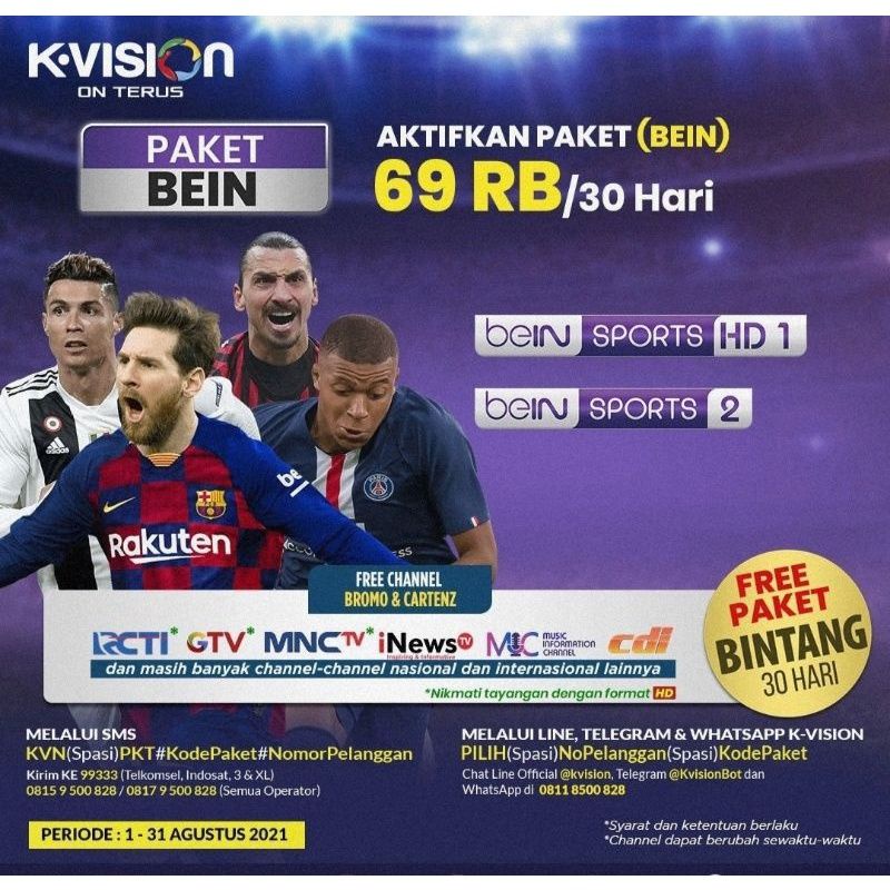 Jual Isi ulang VOUCHER K-VISION (BEIN SPORT) | Shopee Indonesia