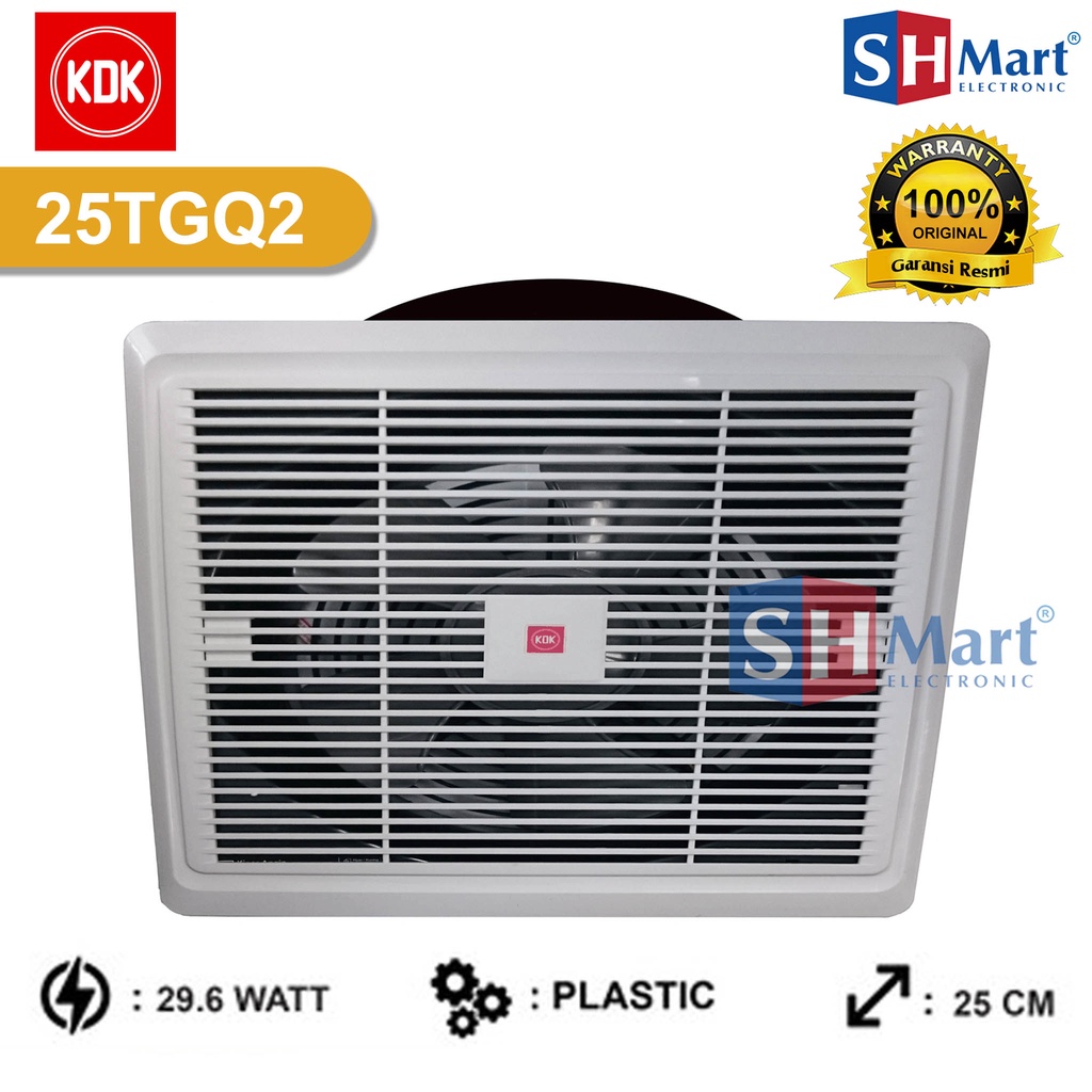 Jual EXHAUST FAN PLAFON KDK 25TGQ2 CEILING HEXOS 10 INCH 25TGQ GARANSI ...