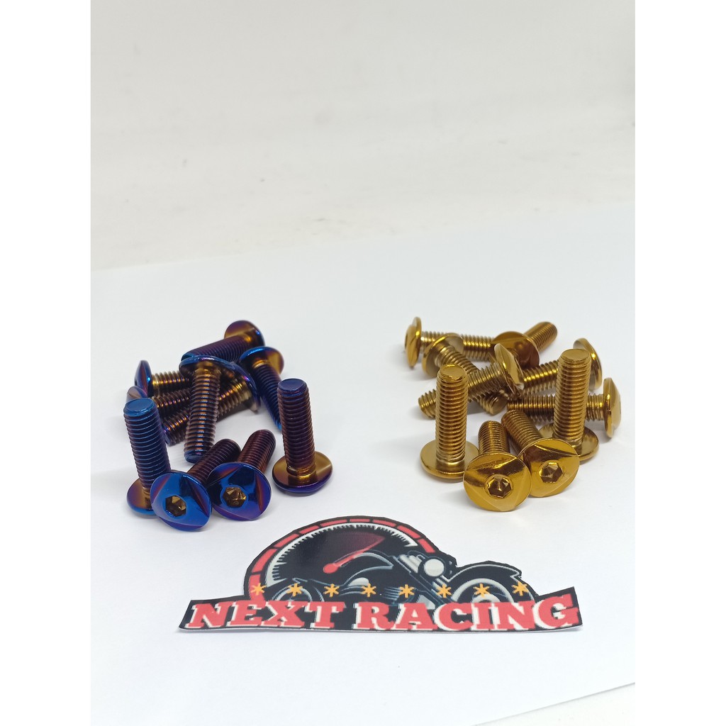 Jual baut disc piringan cakram model probolt segitiga gold biru stainles | Shopee Indonesia