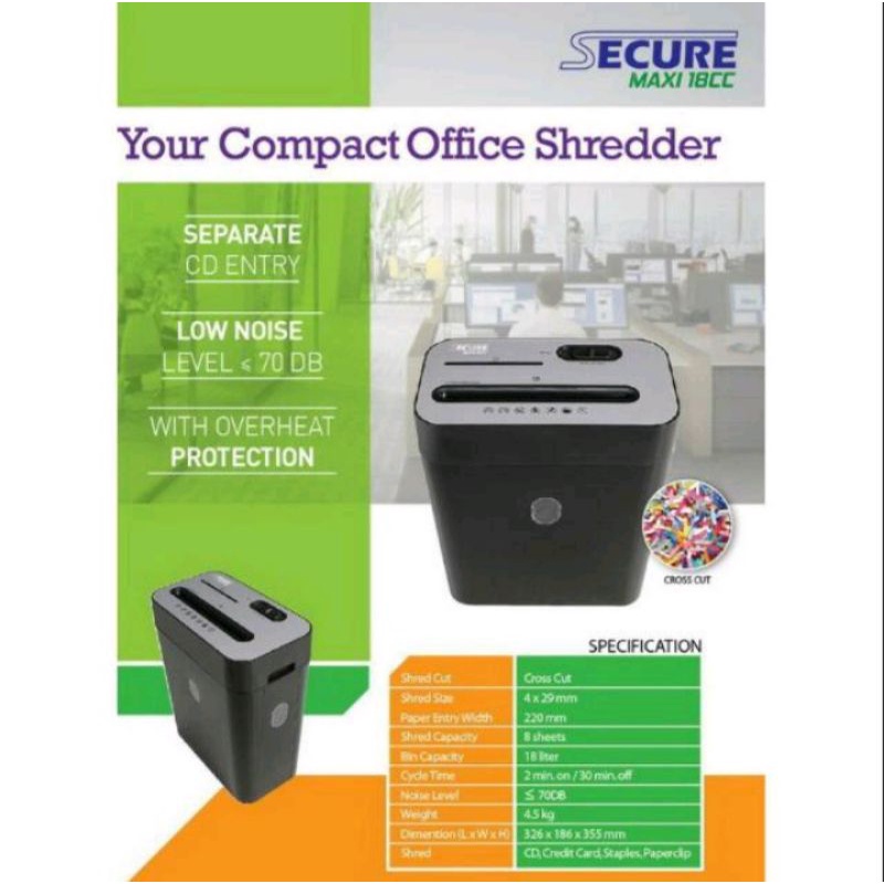 Jual Secure Maxi 18CC Cross Cut - Paper Shredder/Mesin Penghancur ...