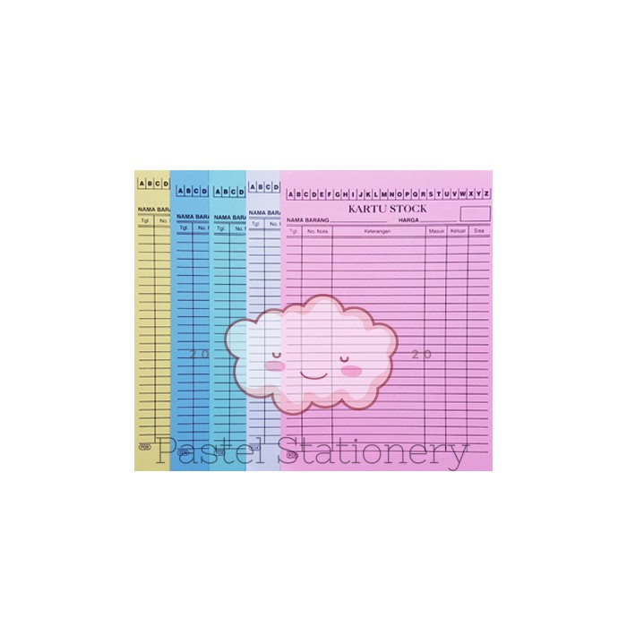 Jual Kartu Stok Barang Gudang Besar A4 - Inventory Stock Card A4 ...