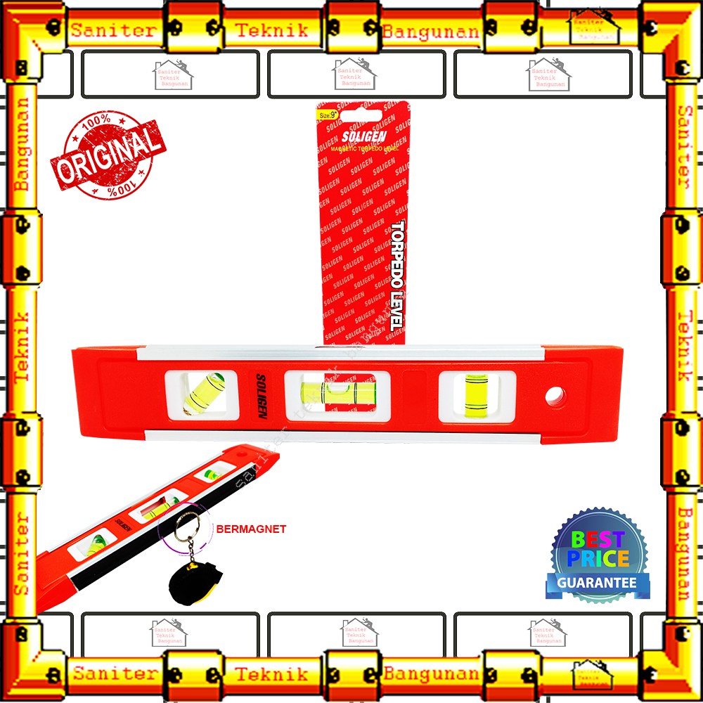 Jual WATERPASS SOLIGEN 9" INCH WELDOM-WATERPASS MAGNET-ALAT ...