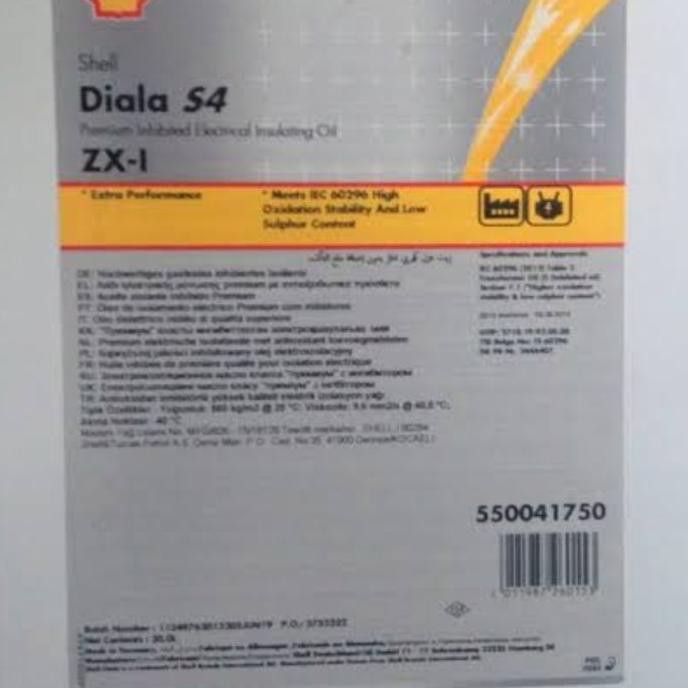 Jual Oli Transformer SHELL DIALA S4 ZX-I Pelumas utk Trafo | Shopee ...