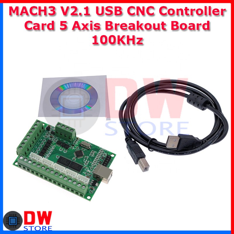 Jual MACH 3 MACH3 V2.1 USB CNC Controller Card 5 Axis 100Khz Breakout ...