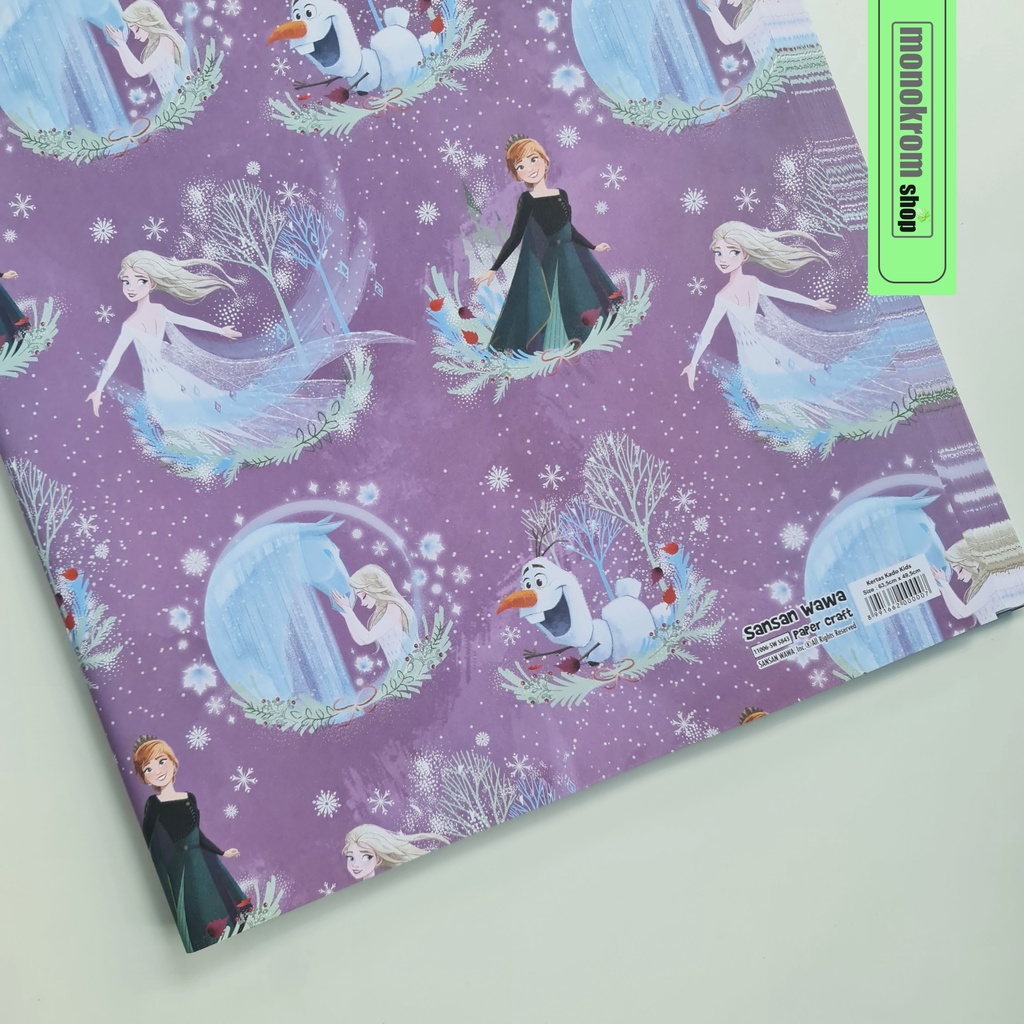 Jual Kertas Kado Sansan Wawa Kids Motif Frozen Elsa Anna Olaf Winter ...
