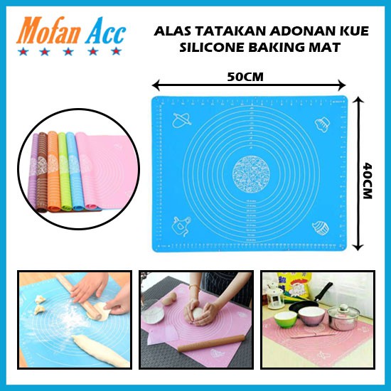 Jual Alas Adonan Kue Silikon 40x50Cm Anti Lengket Baking Mat Tatakan ...
