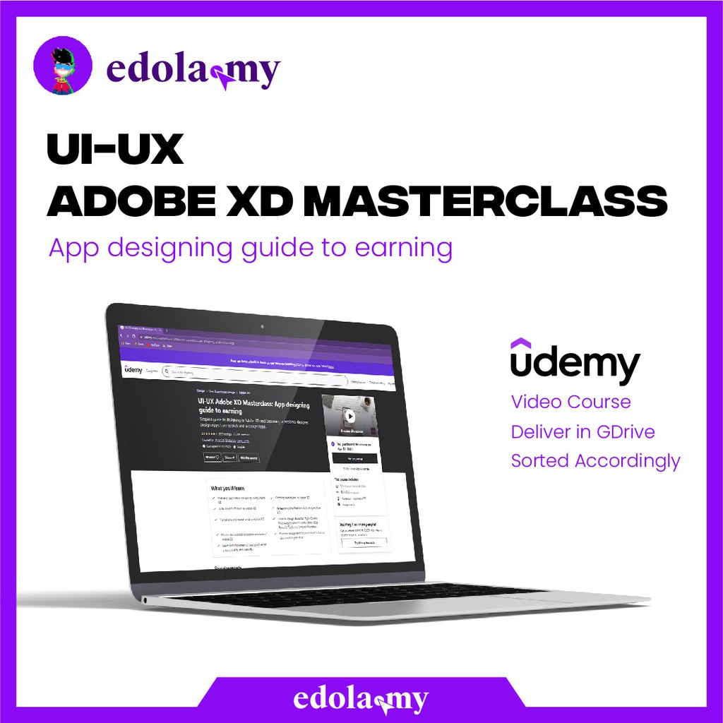 Jual Udemy Course - Video Course ui ux adobe xd 2021 masterclass ui-ux ...