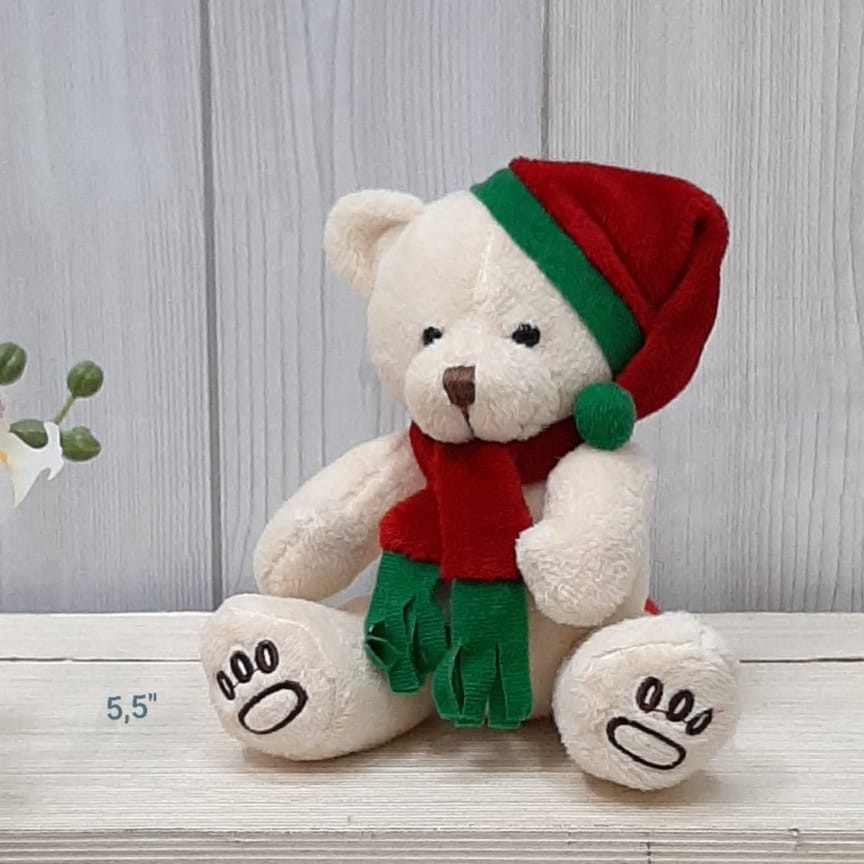 Jual Boneka Natal Bear Jointed 15cm/05"/boneka Christmas/boneka beruang ...