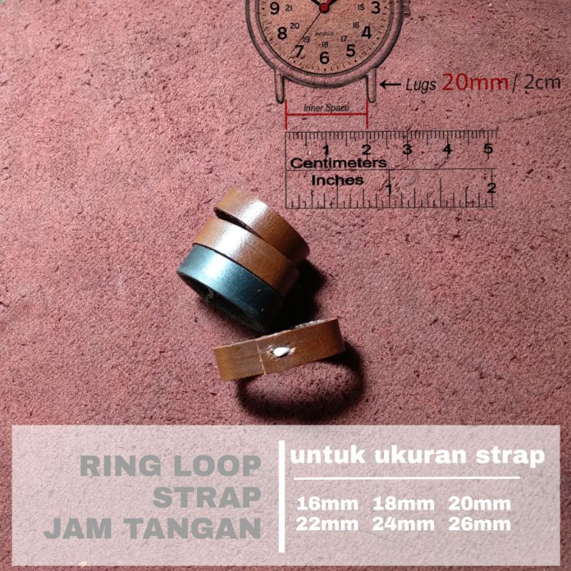 Jual ring loop strap jam tangan kulit asli 14mm 16mm 18mm 20mm 22mm ...