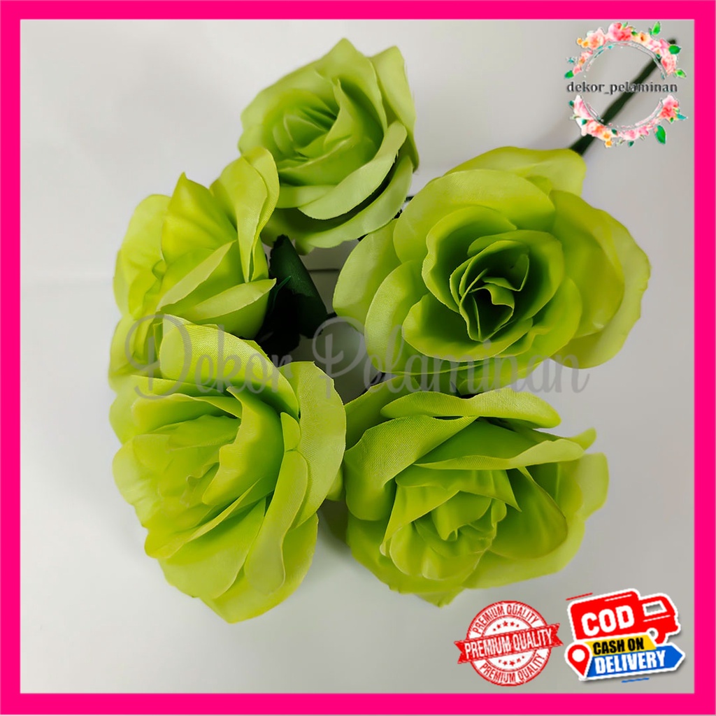 Jual BUNGA MAWAR ROSE TANGKAI 5 MURAH ARTIFICIAL - MAWAR PLASTIK ROSE ...